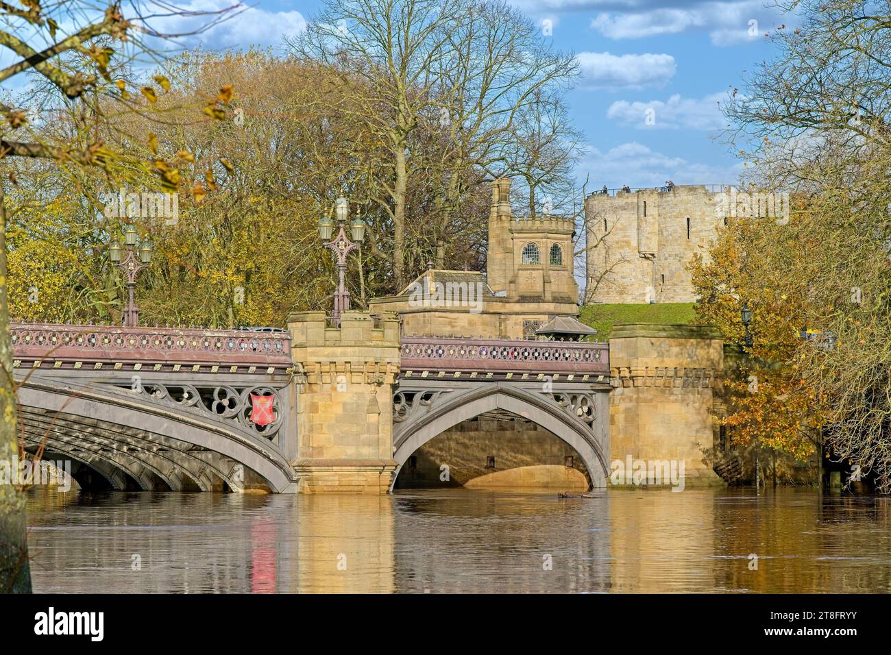 After a heavy rain, the Skeldergate bridge across the River Ouse is ...