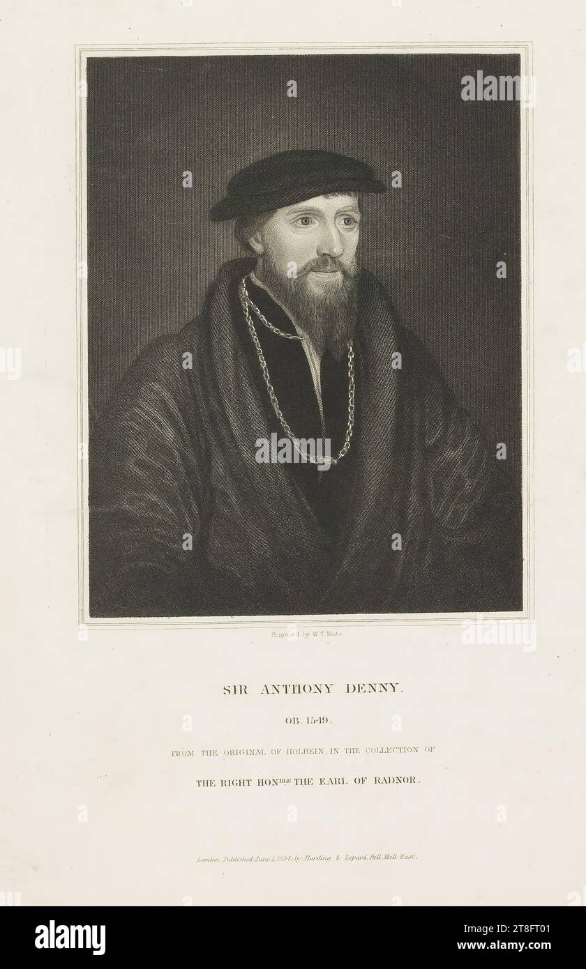Engraved by W.T. Mote. SIR ANTHONY DENNY, OB. 1549. FROM THE ORIGINAL ...