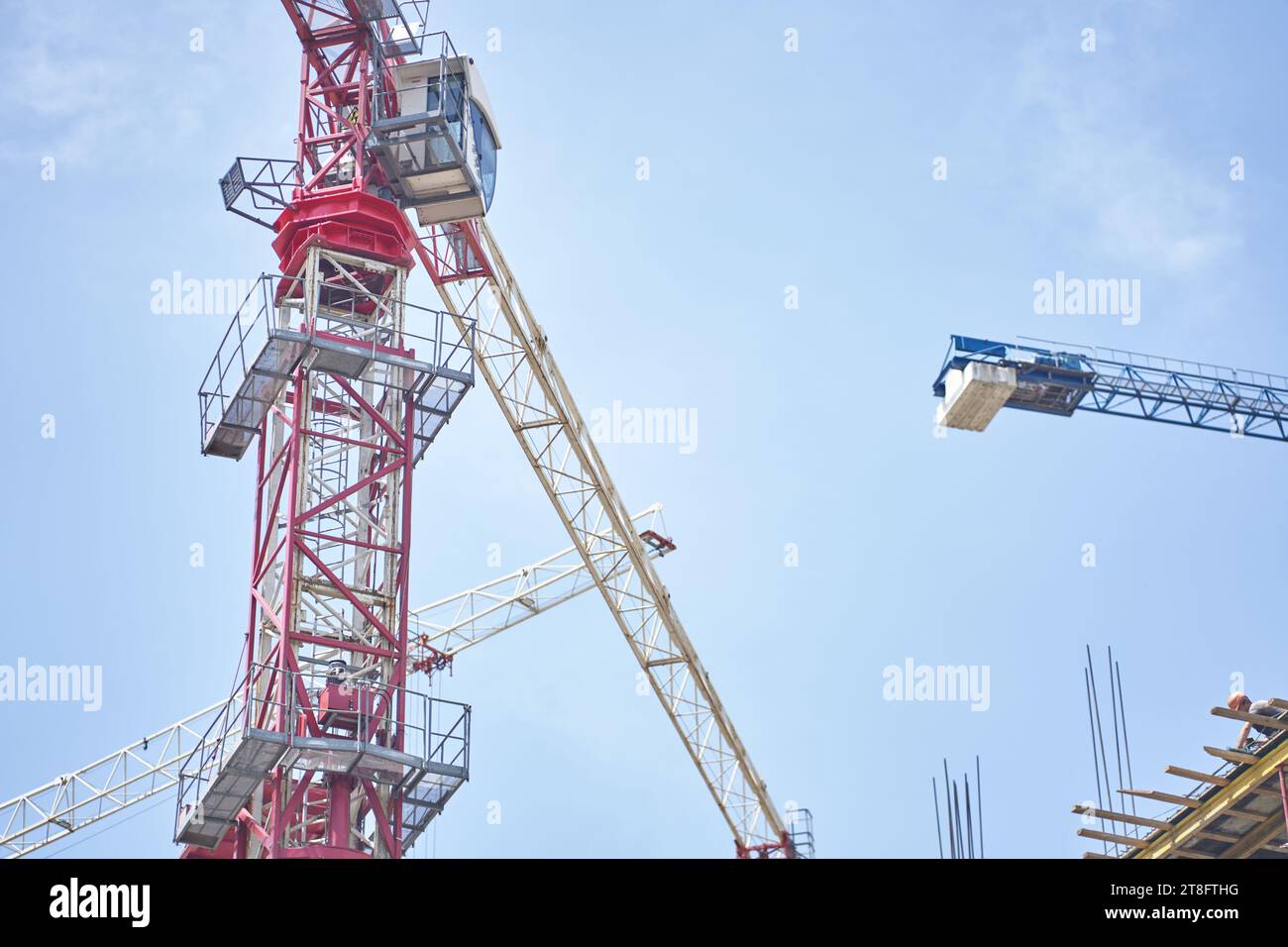 Construction site with a tower crane. Construction of residential ...