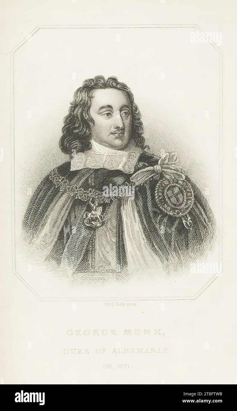 Sir P. Lely pinx. GEORGE MONK, DUKE OF ALBEMARLE, OB. 1671 Stock Photo ...