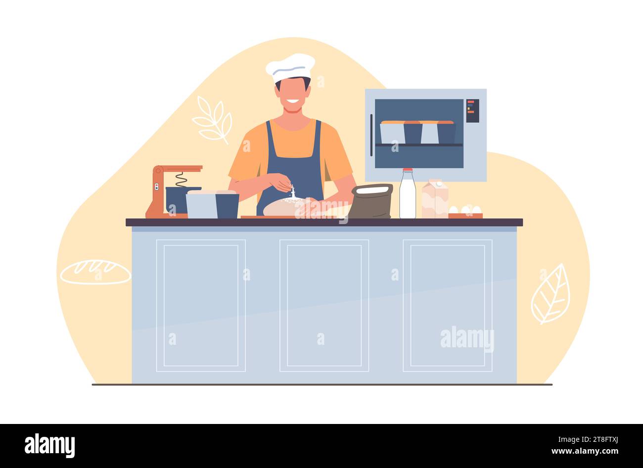 Dough making process Stock Vector Images - Alamy