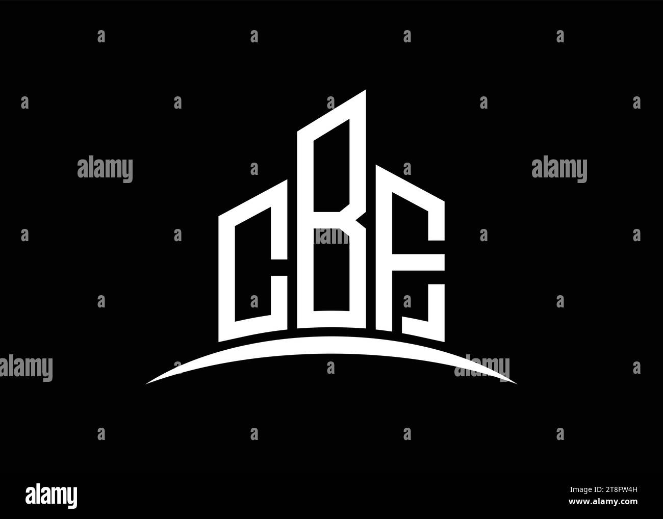 Letter CBF building vector monogram logo design template. Building ...