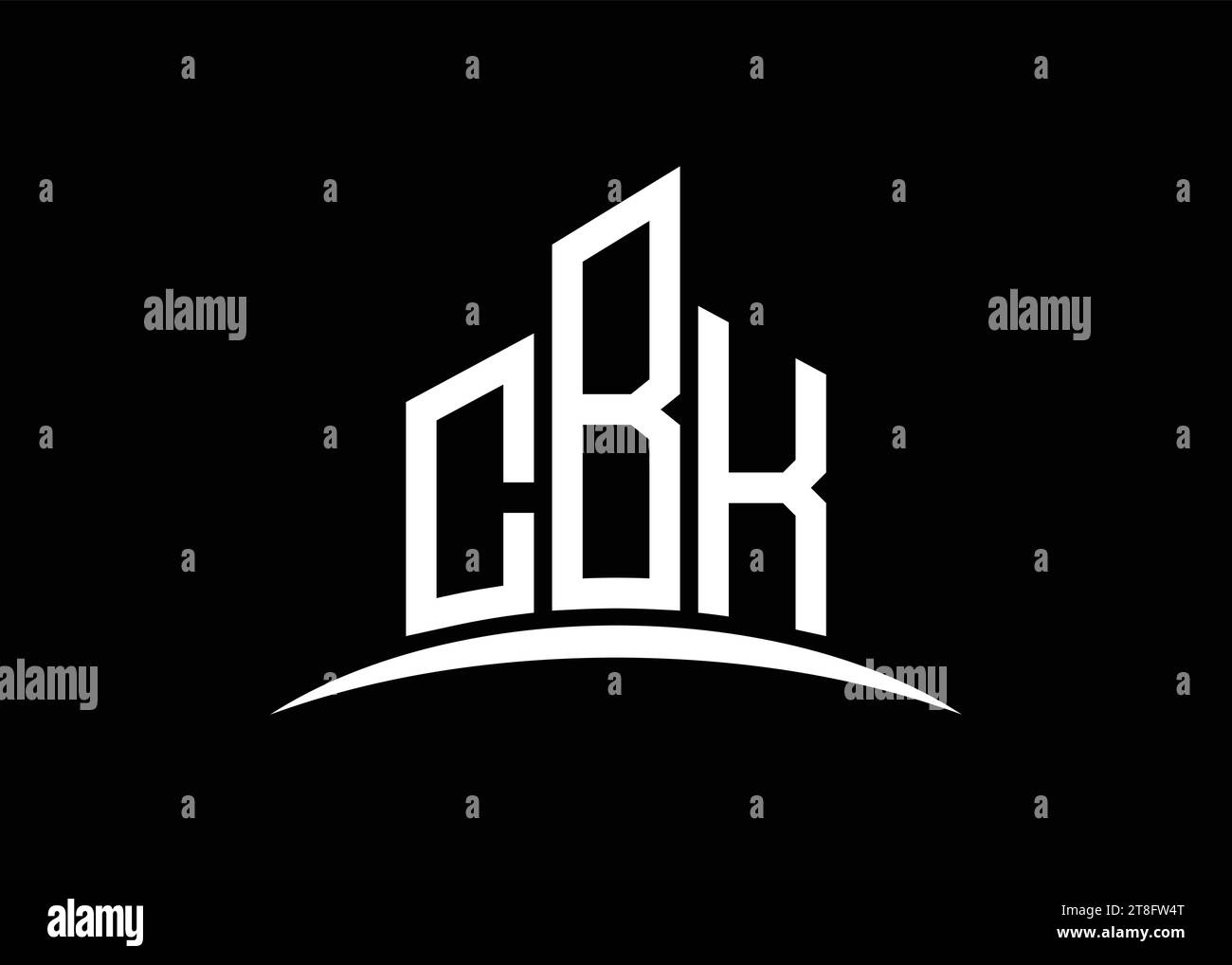 Letter CBK building vector monogram logo design template. Building ...