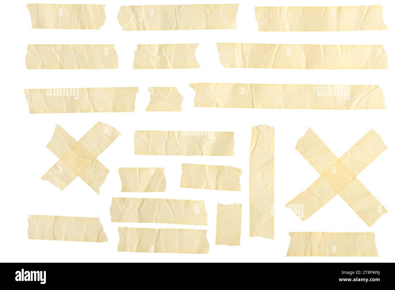 This photo features an array of masking tape and adhesive strips ...