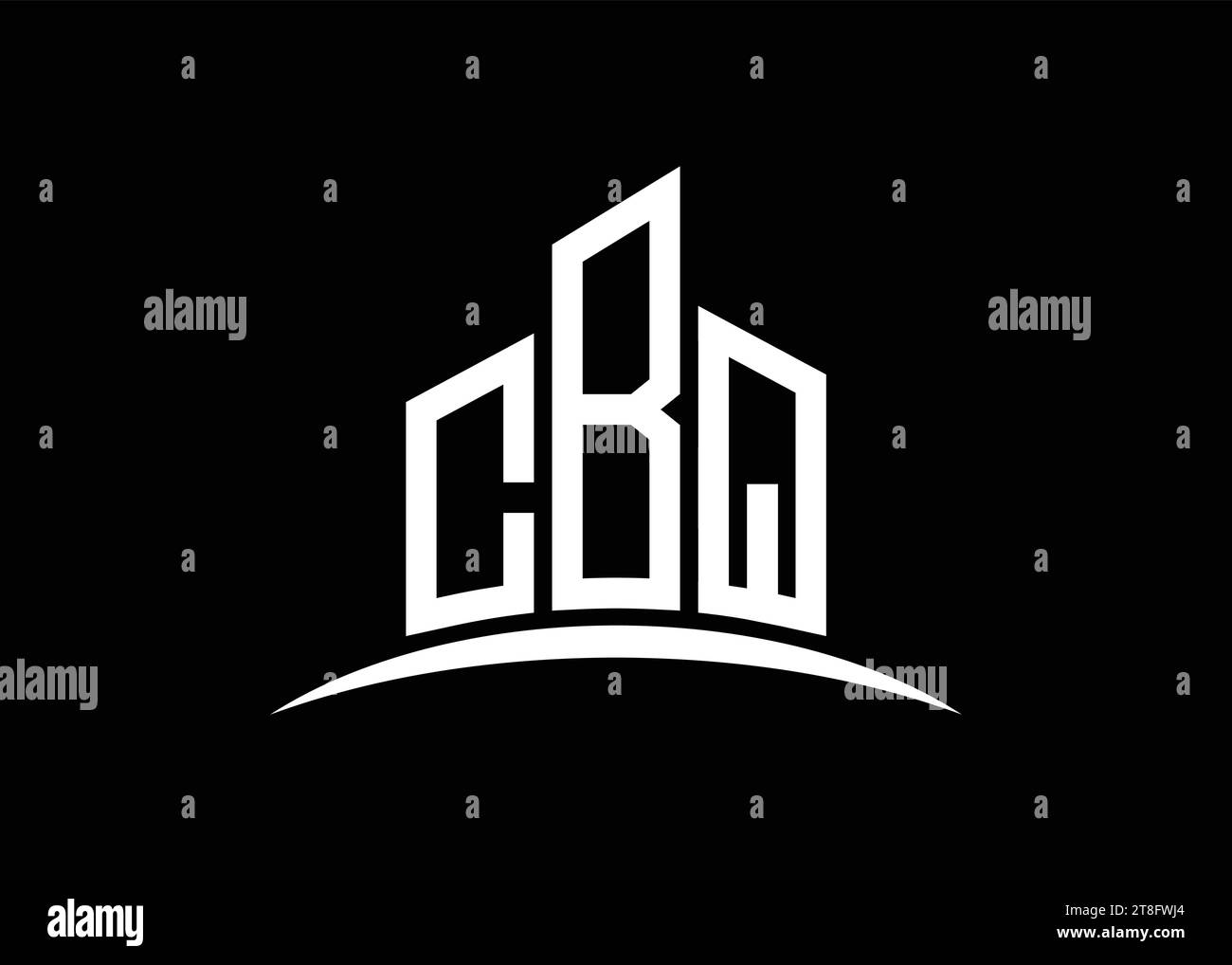 Letter CBQ building vector monogram logo design template. Building ...