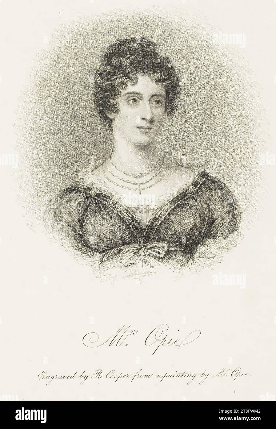 Mrs. Opie. Engraved by R. Cooper from a painting by Mr. Opie Stock ...