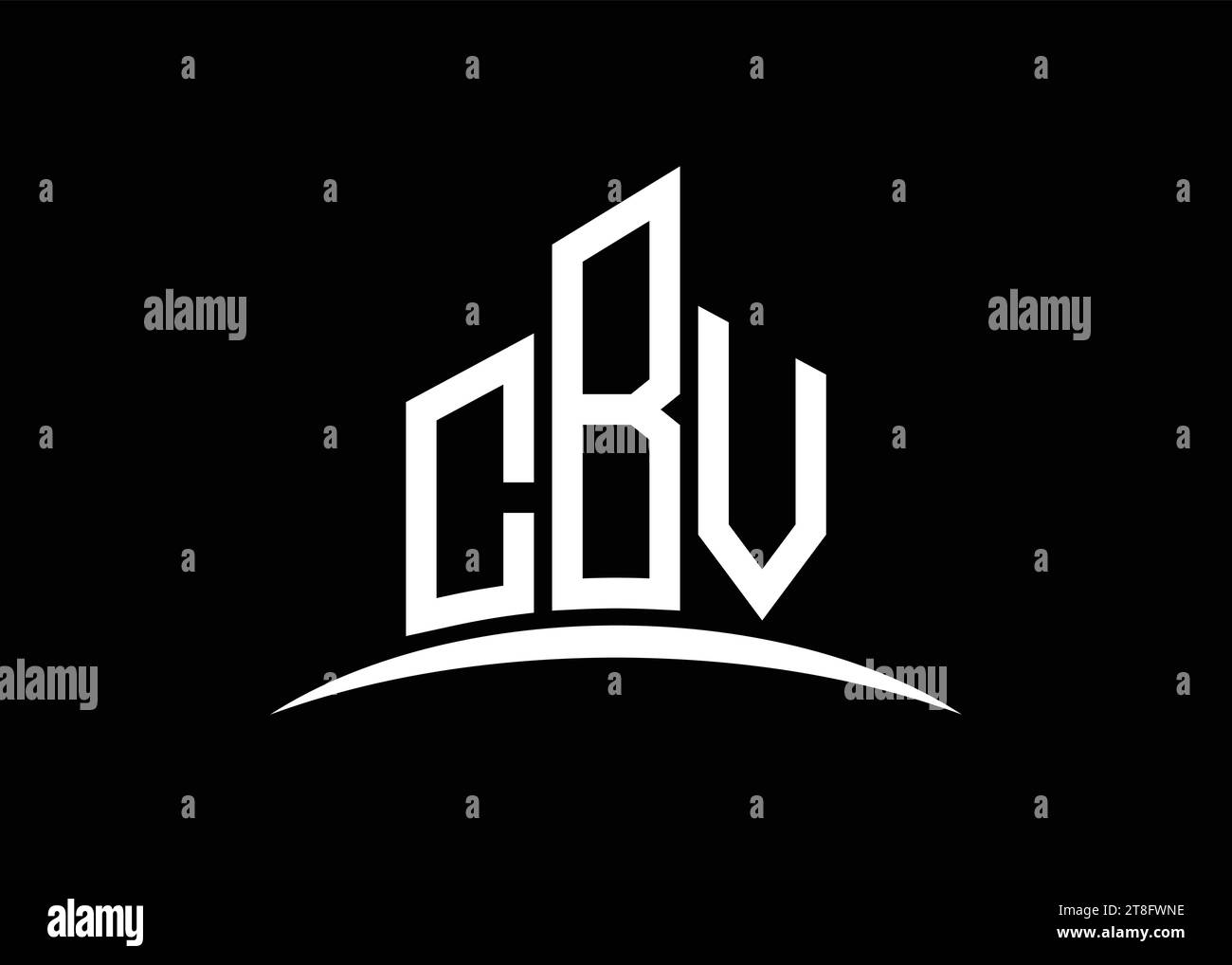 Letter CBV building vector monogram logo design template. Building ...