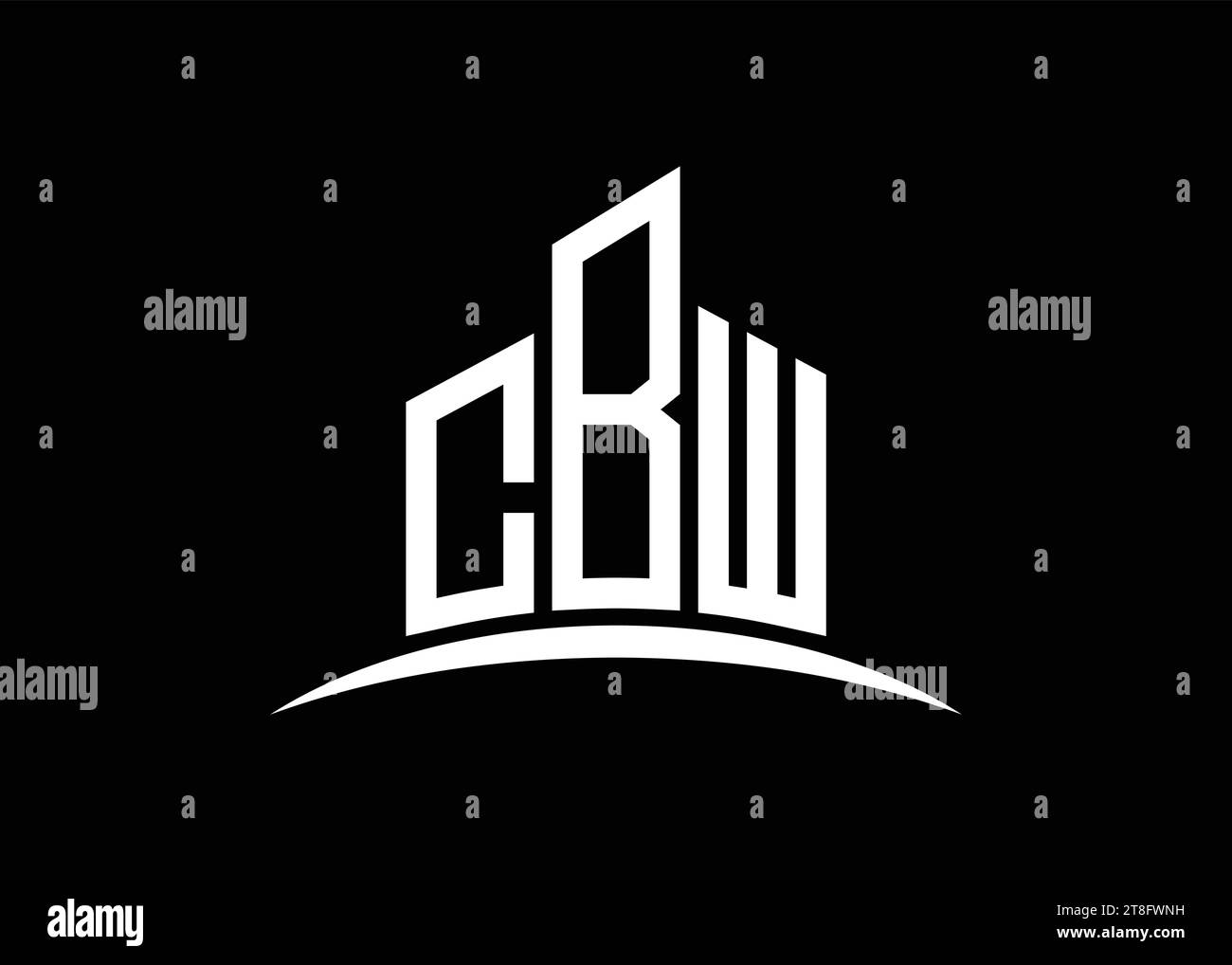 Letter CBW building vector monogram logo design template. Building ...