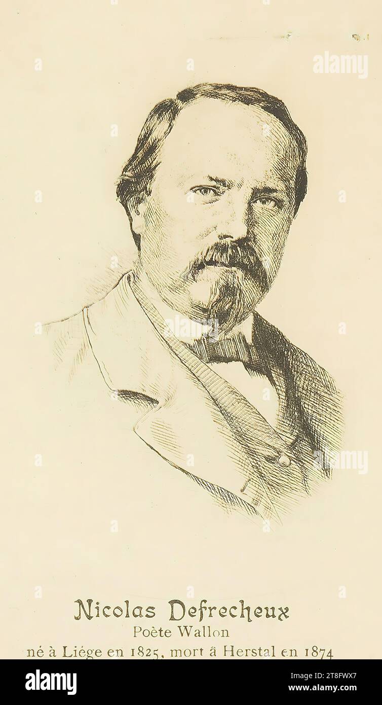 Nicolas Defrecheux, Walloon Poet, born in Liége in 1825, died in ...