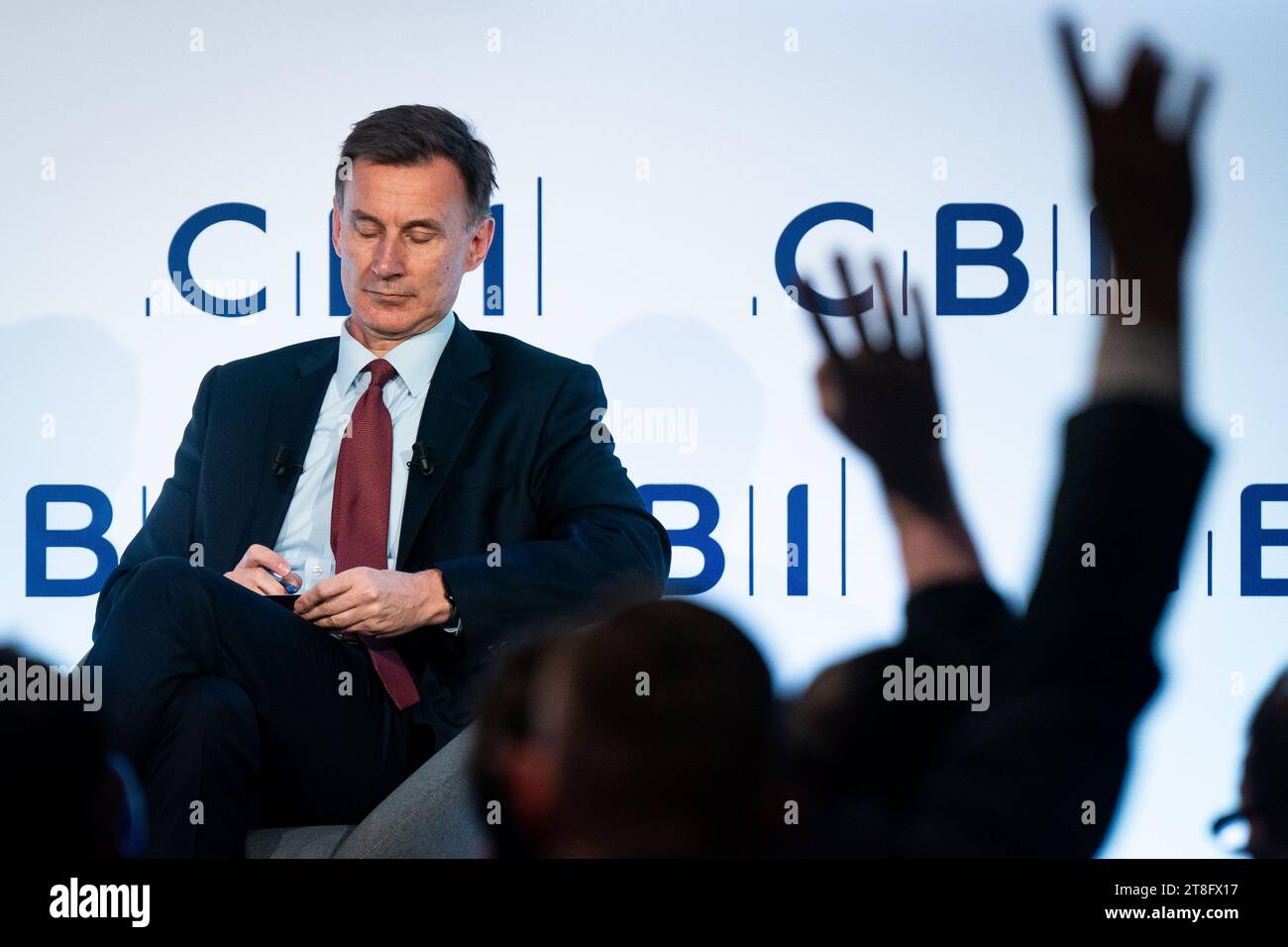 Chancellor of the Exchequer Jeremy Hunt speaking at the Confederation ...