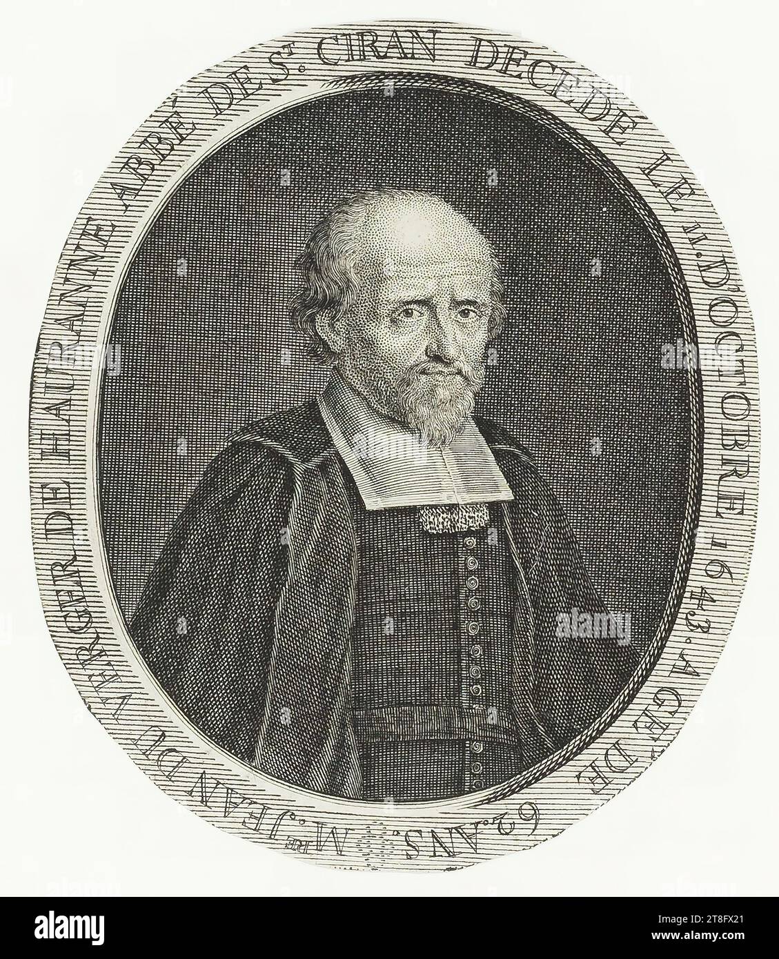 Print cut out. M.re JEAN DU VERGER DE HAURANNE ABBÉ DE St. CIRAN DIED ...