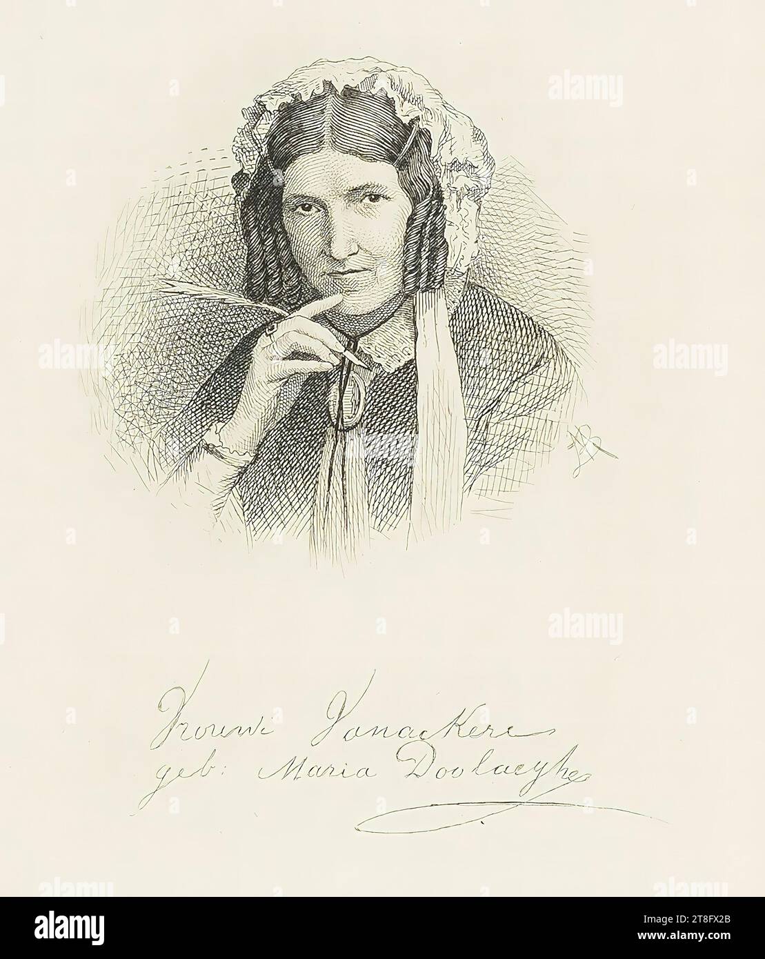 JBM monogram. Lady Vanckere, born: Maria Doolaeghe. illustration from ...