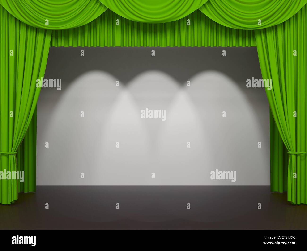 Luxury silk stage or window curtains. Interior design, waiting for show ...