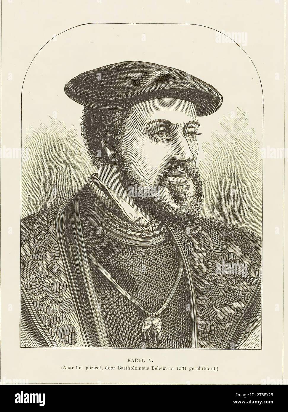 TC monogram. CAREL V., (After the portrait painted by Bartholomew Behem ...