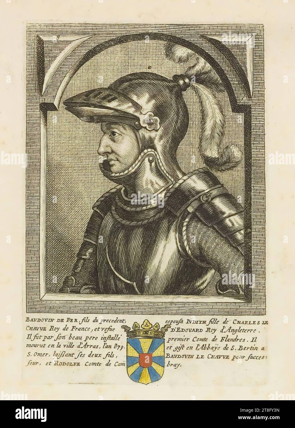 coat of arms is colored in. BAVDOVIN DE FER, son of the preceding ...