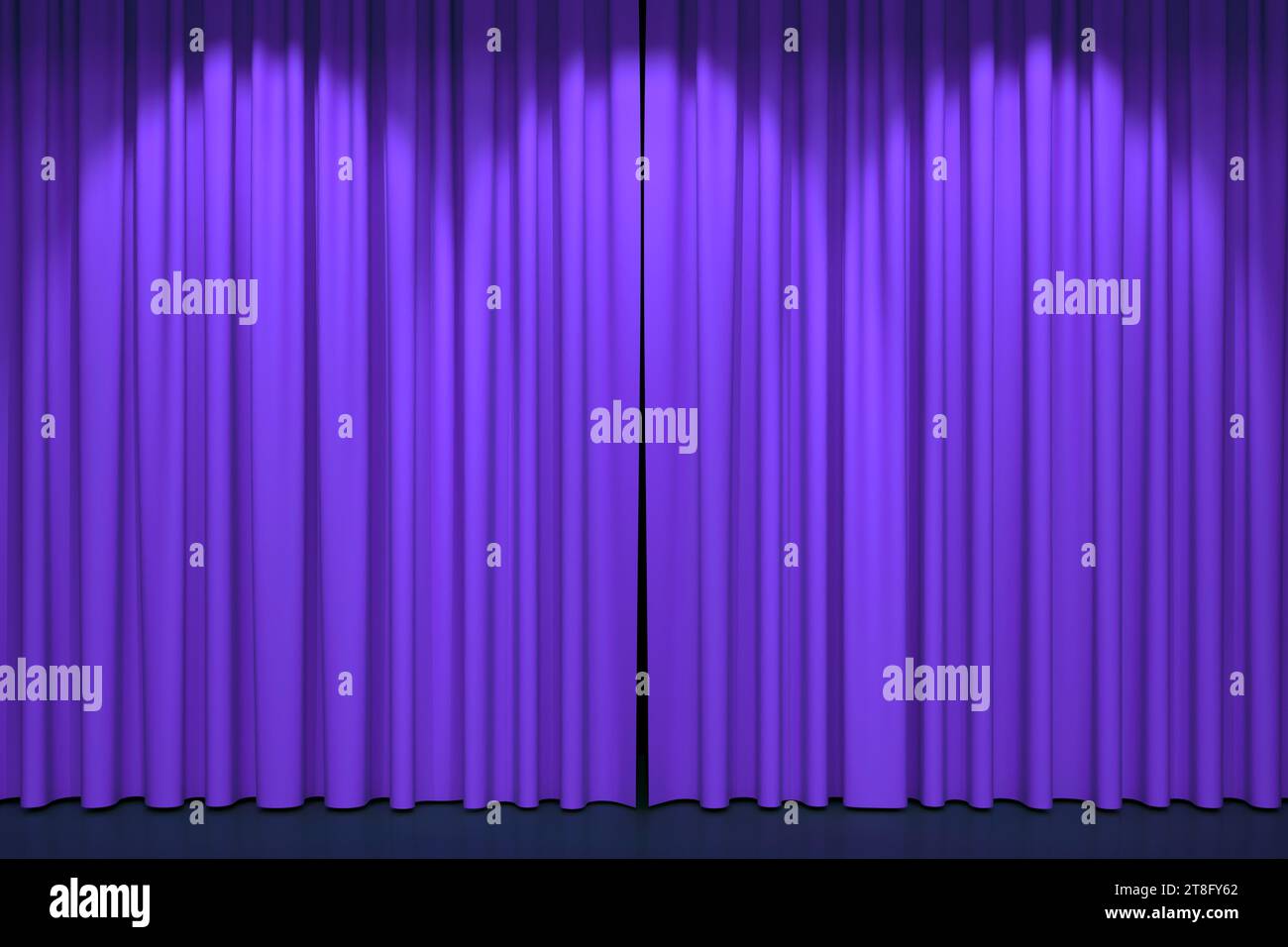 Luxury silk stage or window curtains. Interior design, waiting for show ...