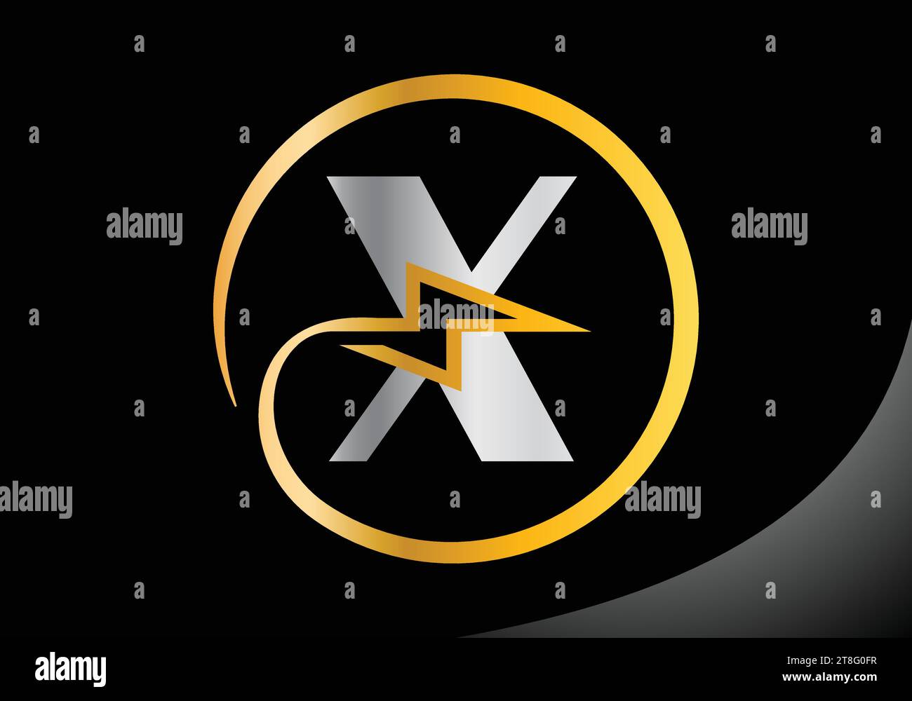 Letter X with lighting thunder bolt Logo Design Vector Template Stock ...