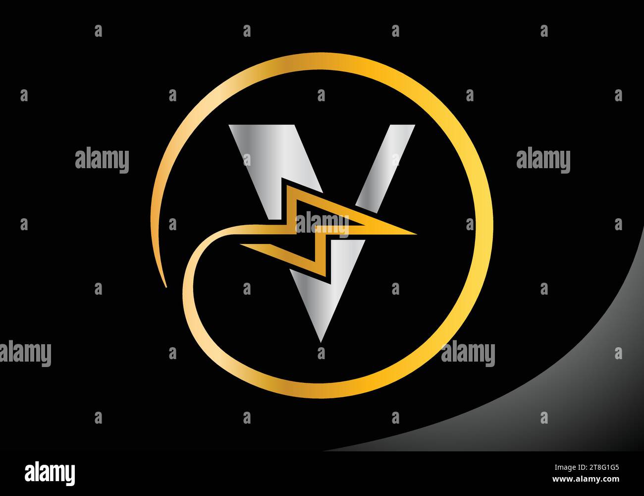 V thunder logo hi-res stock photography and images - Alamy