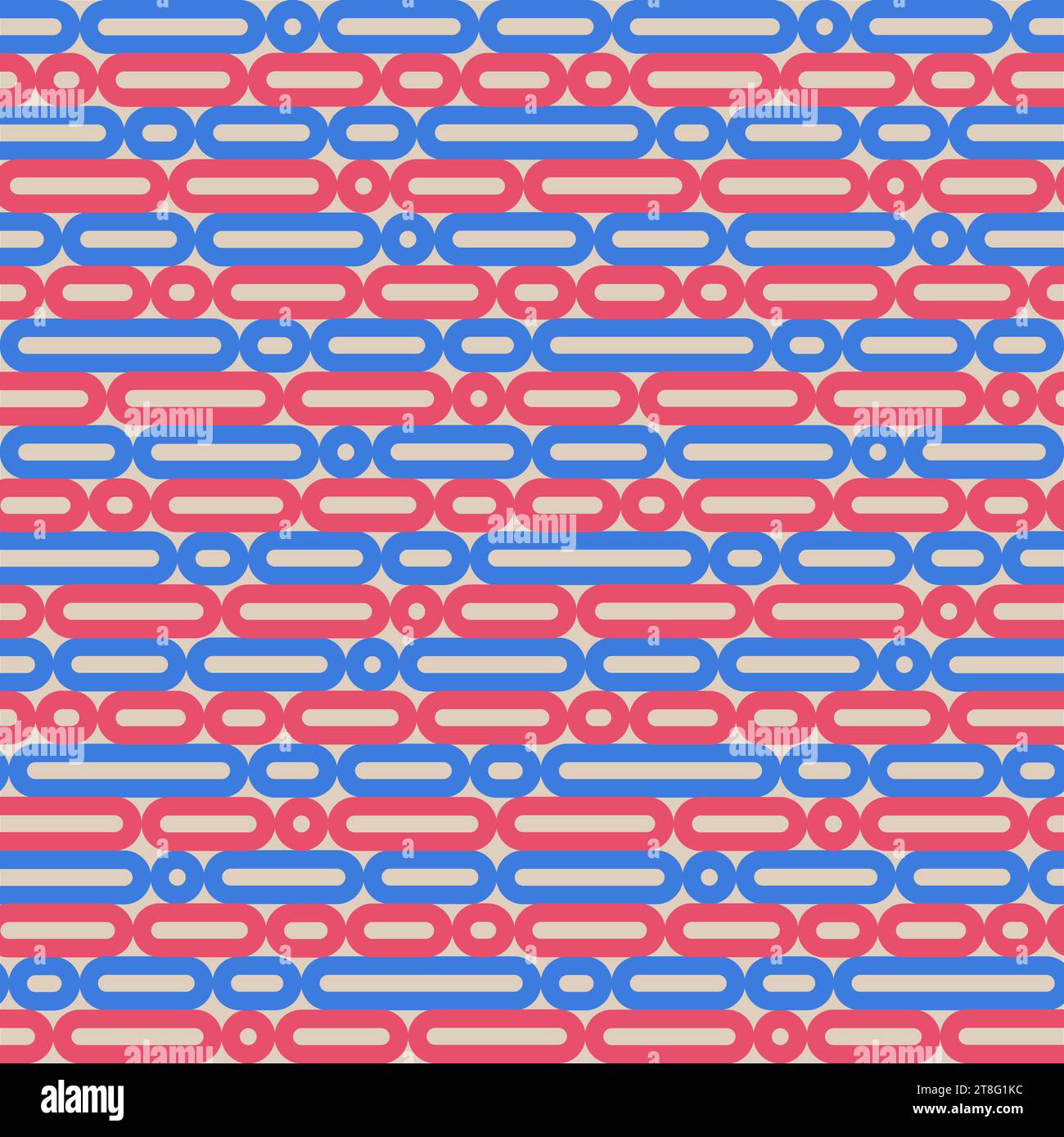High Quality Colorful Seamless Pattern With Rounded Geometric Shapes