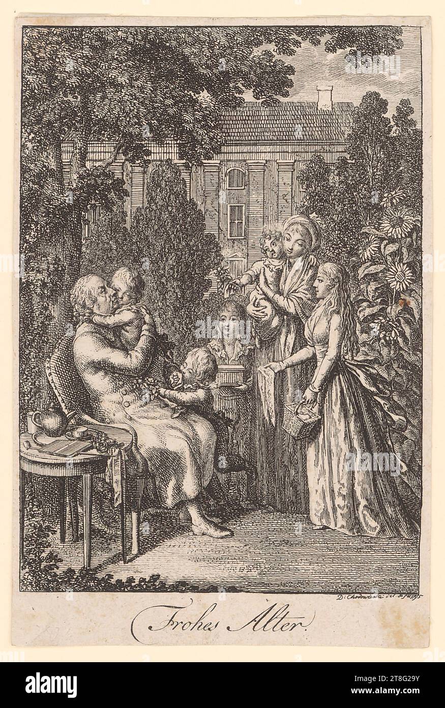 Daniel Nikolaus Chodowiecki (1726 - 1801), Artist, Joyful old age, Original print medium: 1795 ...