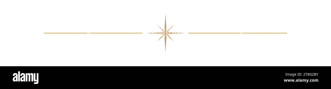 Divider with Star Christmas frame border horizontal line shape icon for ...