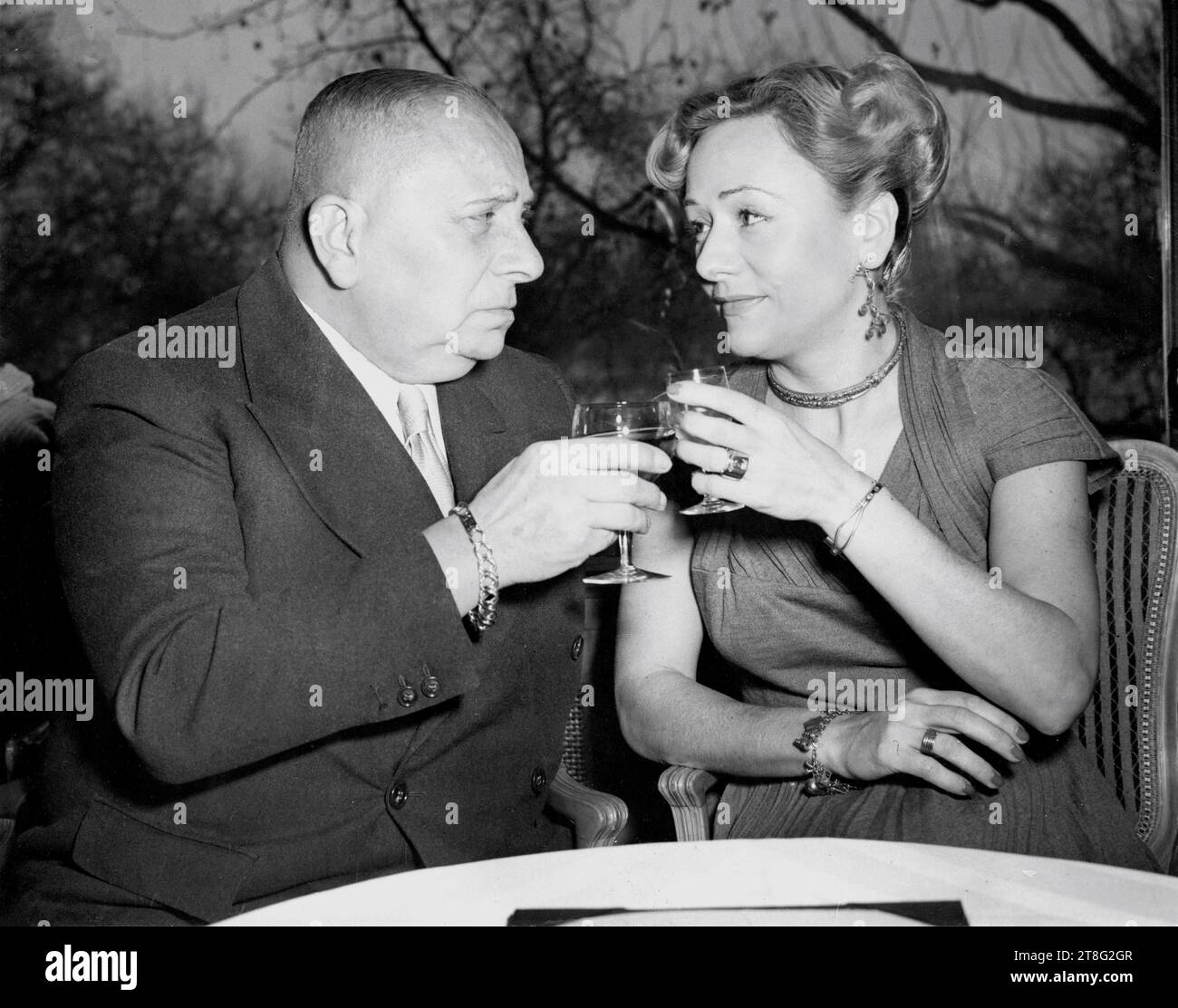 ERICH von STROHEIM and his partner DENISE VERNAC at home in France in ...
