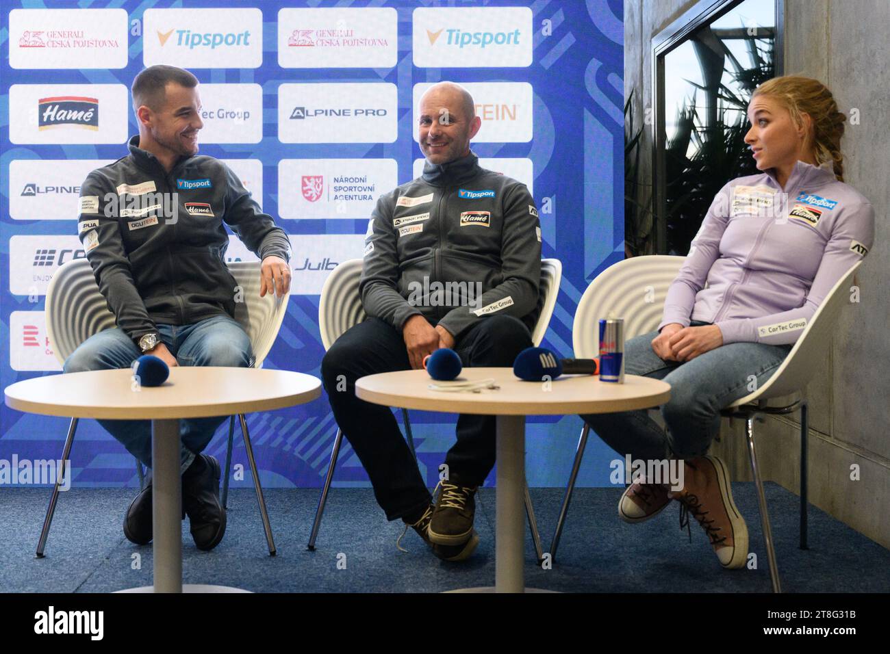 Prague, Czech Republic. 20th Nov, 2023. L-R Czech biathlete Michal ...