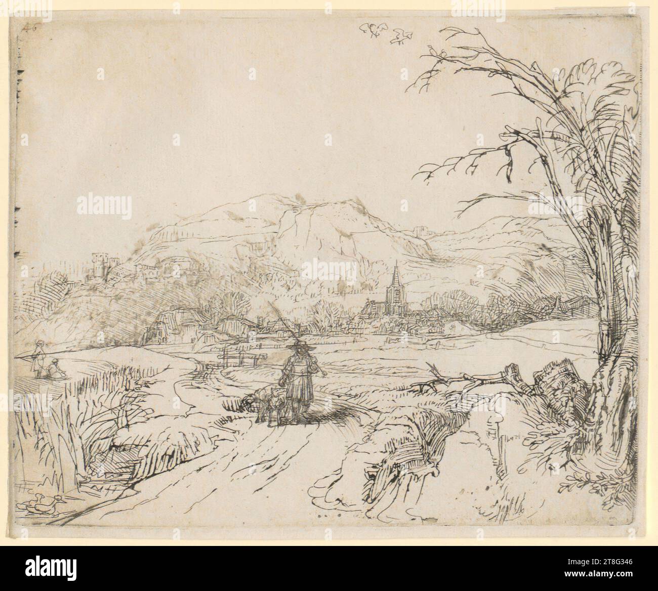 Rembrandt Harmensz. van Rijn (1606 - 1669), Artist, Landscape with ...