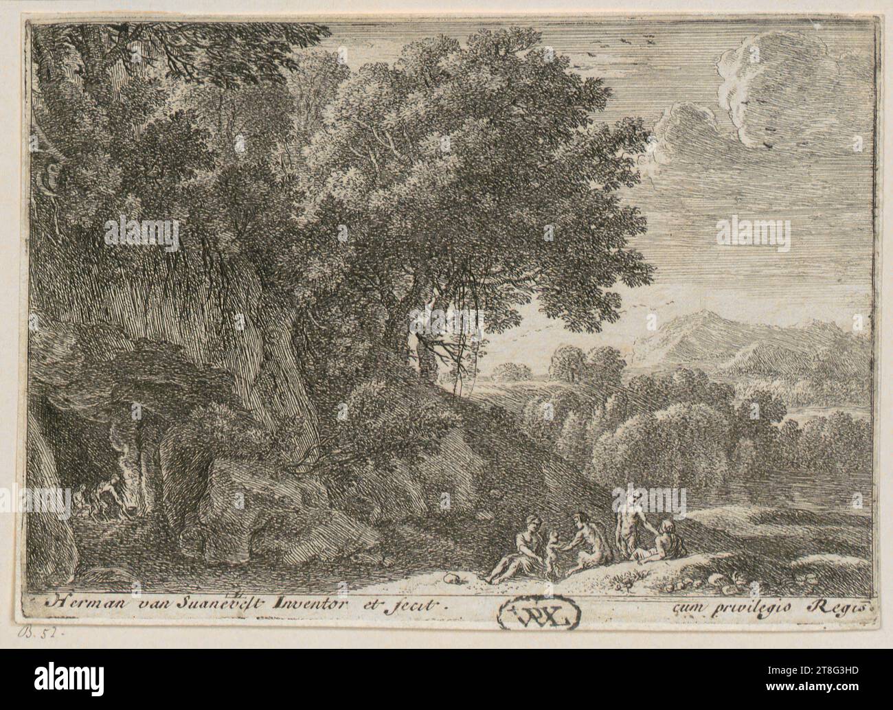 Herman van Swanevelt (1600 c.- c.1655), Satyrs around a fire in a cave ...