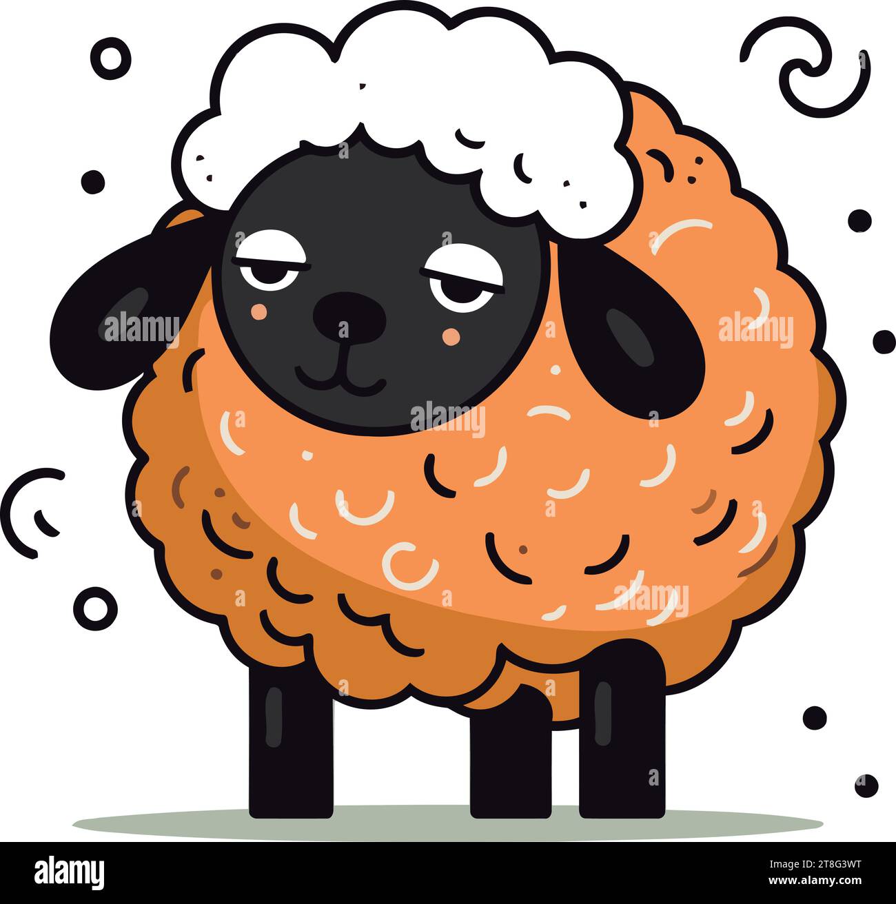 Cute cartoon sheep. Vector illustration in flat style. Isolated on ...