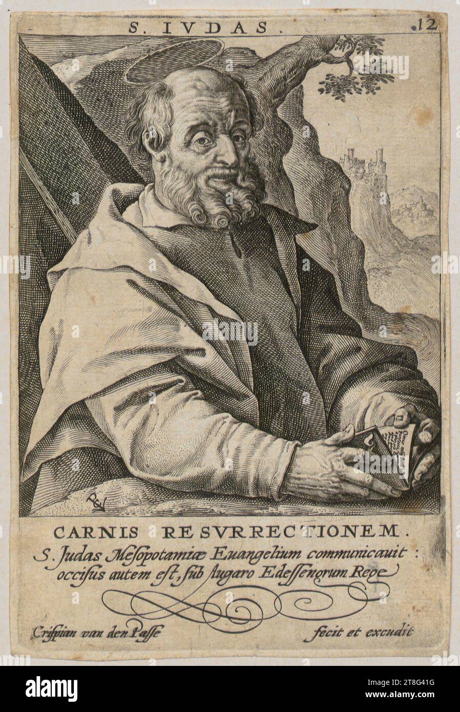 Crispijn de Passe (the Elder) (1564 - 1637), Saint Jude, sheet 12 of ...