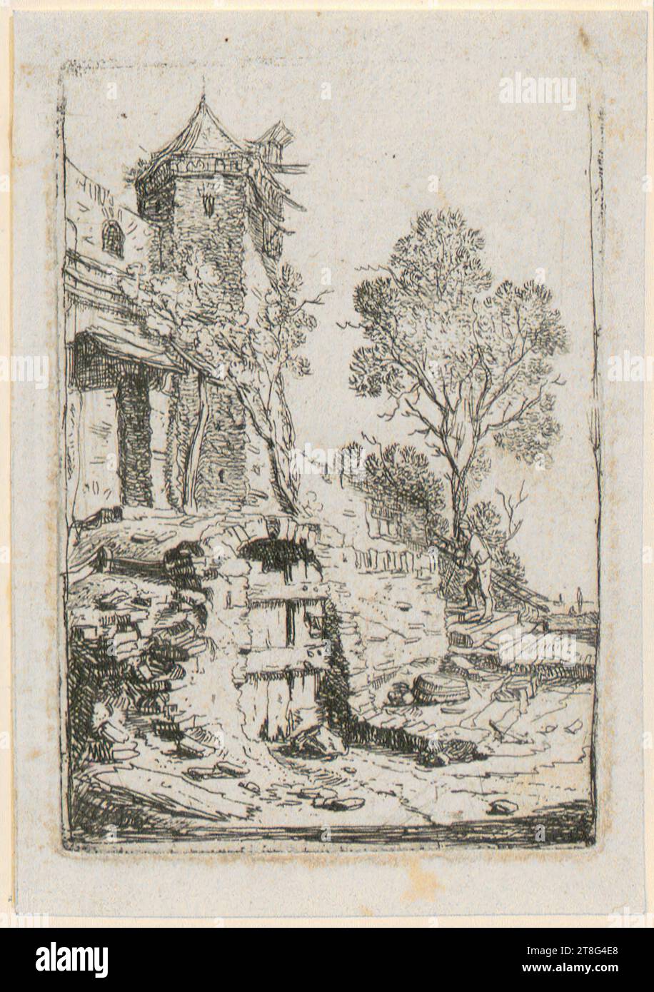 Bartholomeus Breenbergh (1598 - 1657), House next to the hexagonal ...