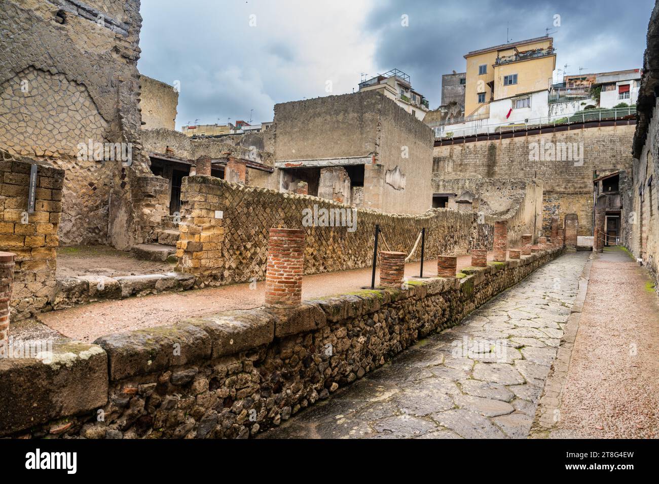 Ercolano, Italy, 2 november 2023 - Street of the old town of the ...