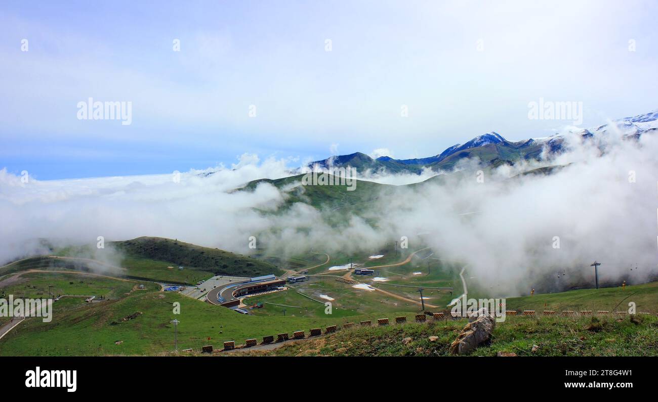 Kusar region. Azerbaijan. 04.17.1016. Winter-summer tourist complex ...