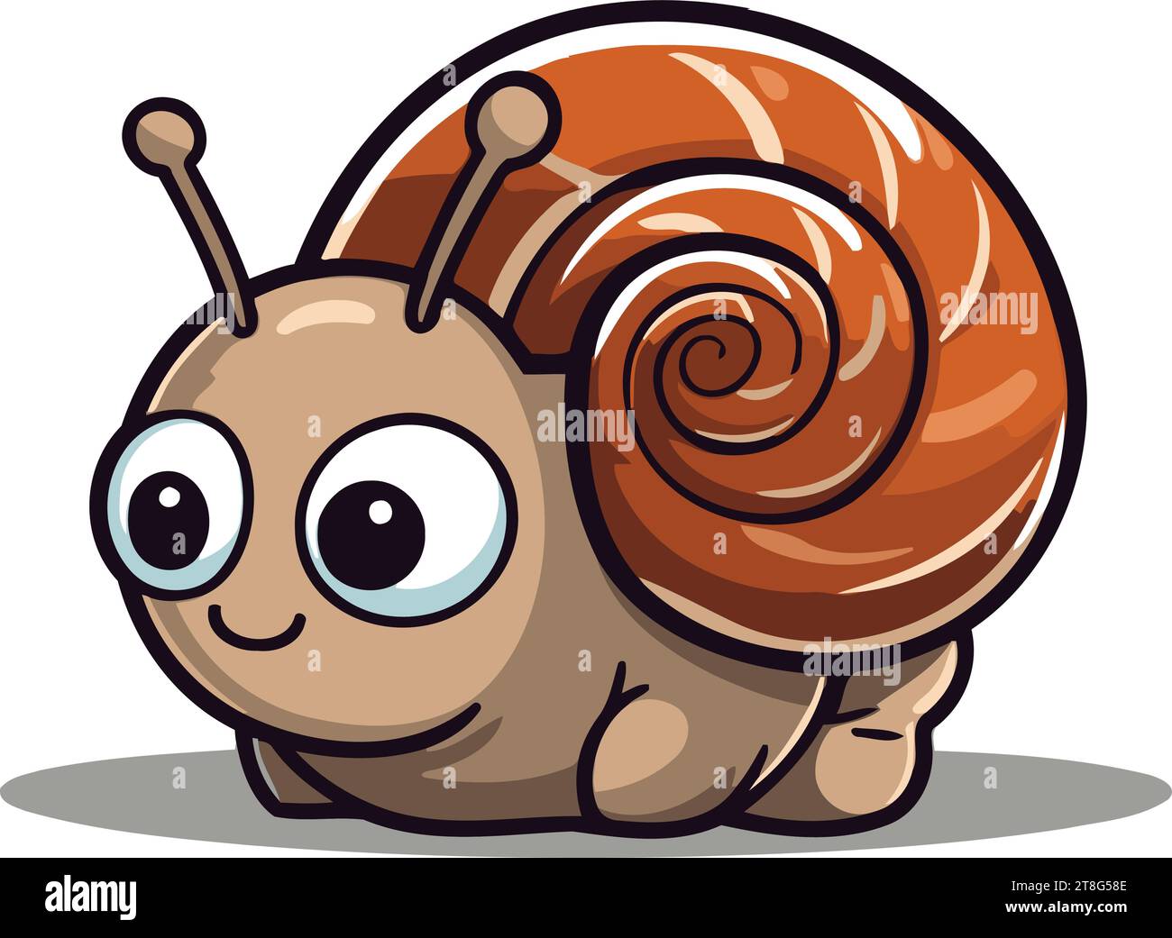 Snail cartoon character isolated on white background. Cute vector ...