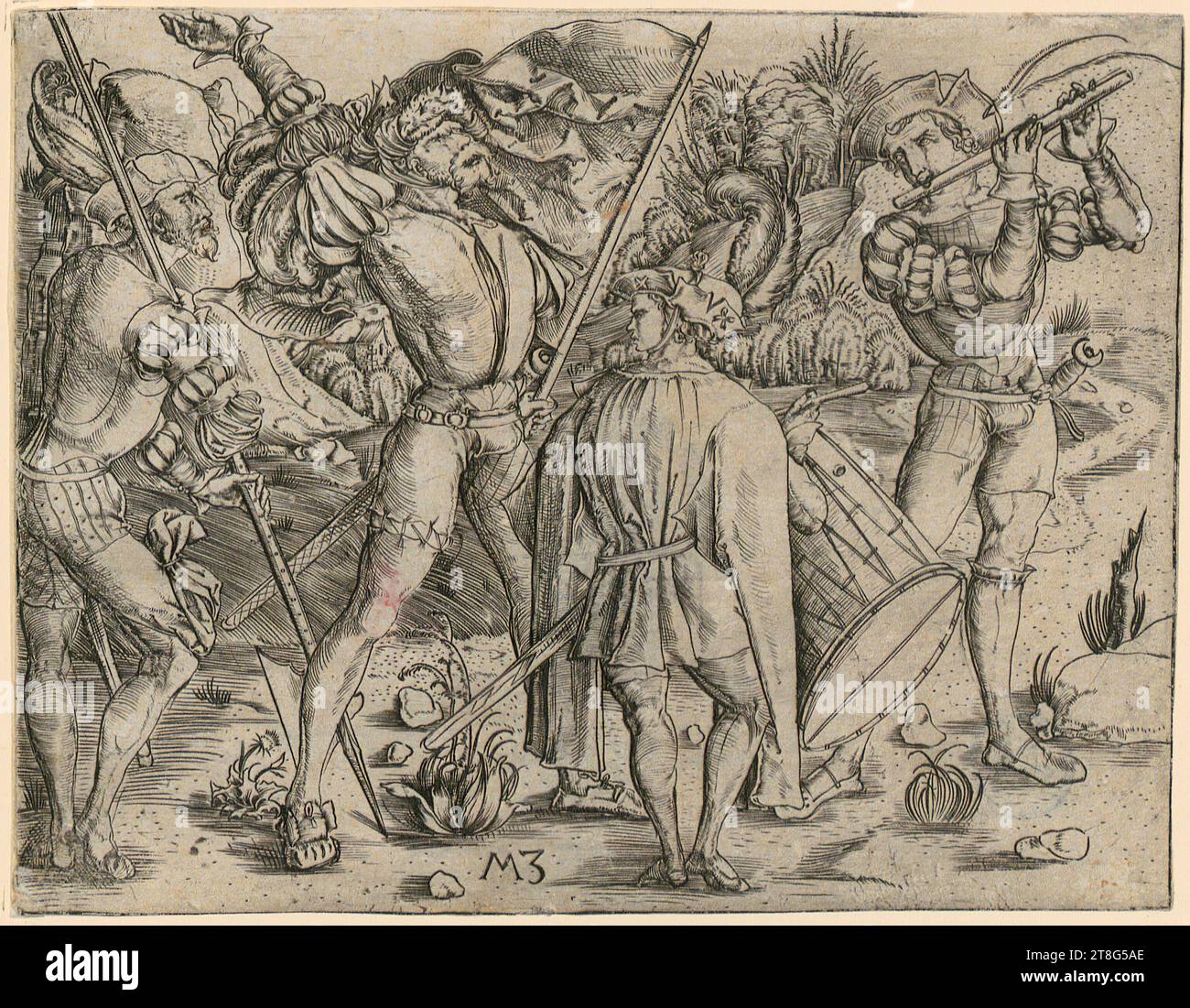 Matthäus Zasinger (also Master MZ) (1500 active circa), Four Soldiers ...