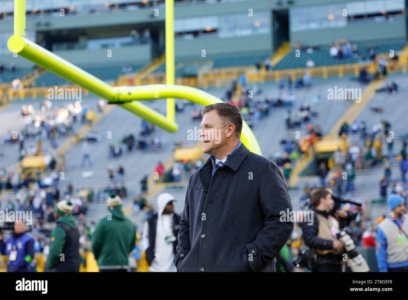 Green Bay Packers General manager Brian Gutekunst walks on the field ...