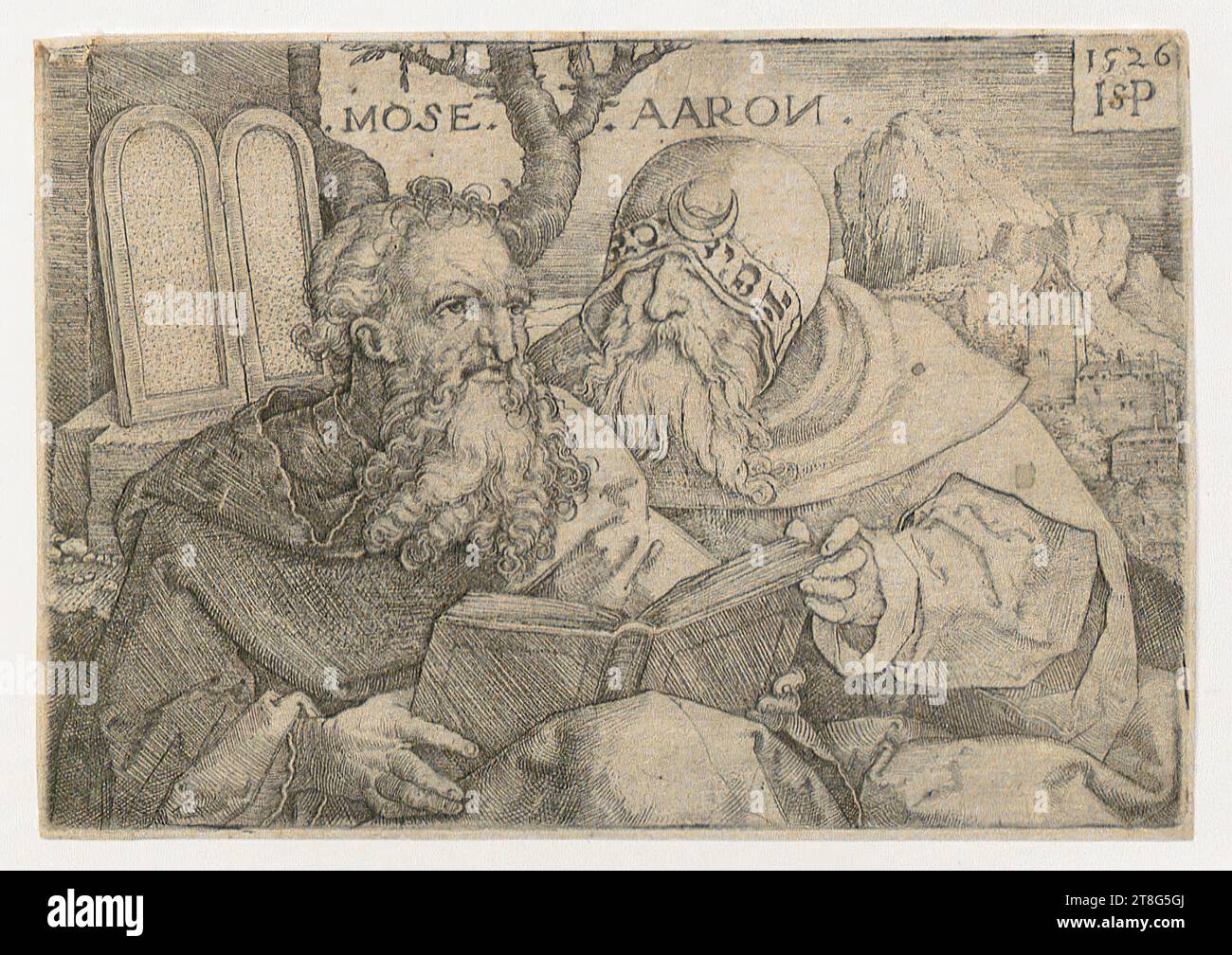 Hans Sebald Beham (1500 - 1550), artist, Moses and Aaron, print date of ...