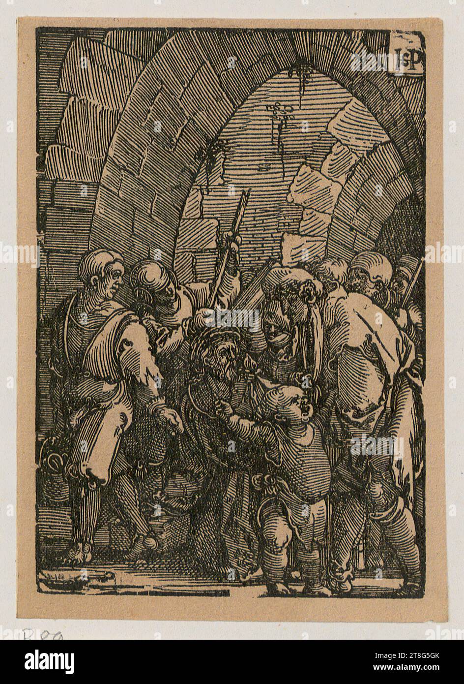 Hans Sebald Beham (1500 - 1550), Carrying of the Cross, sheet 6 of the series 'The Passion ...