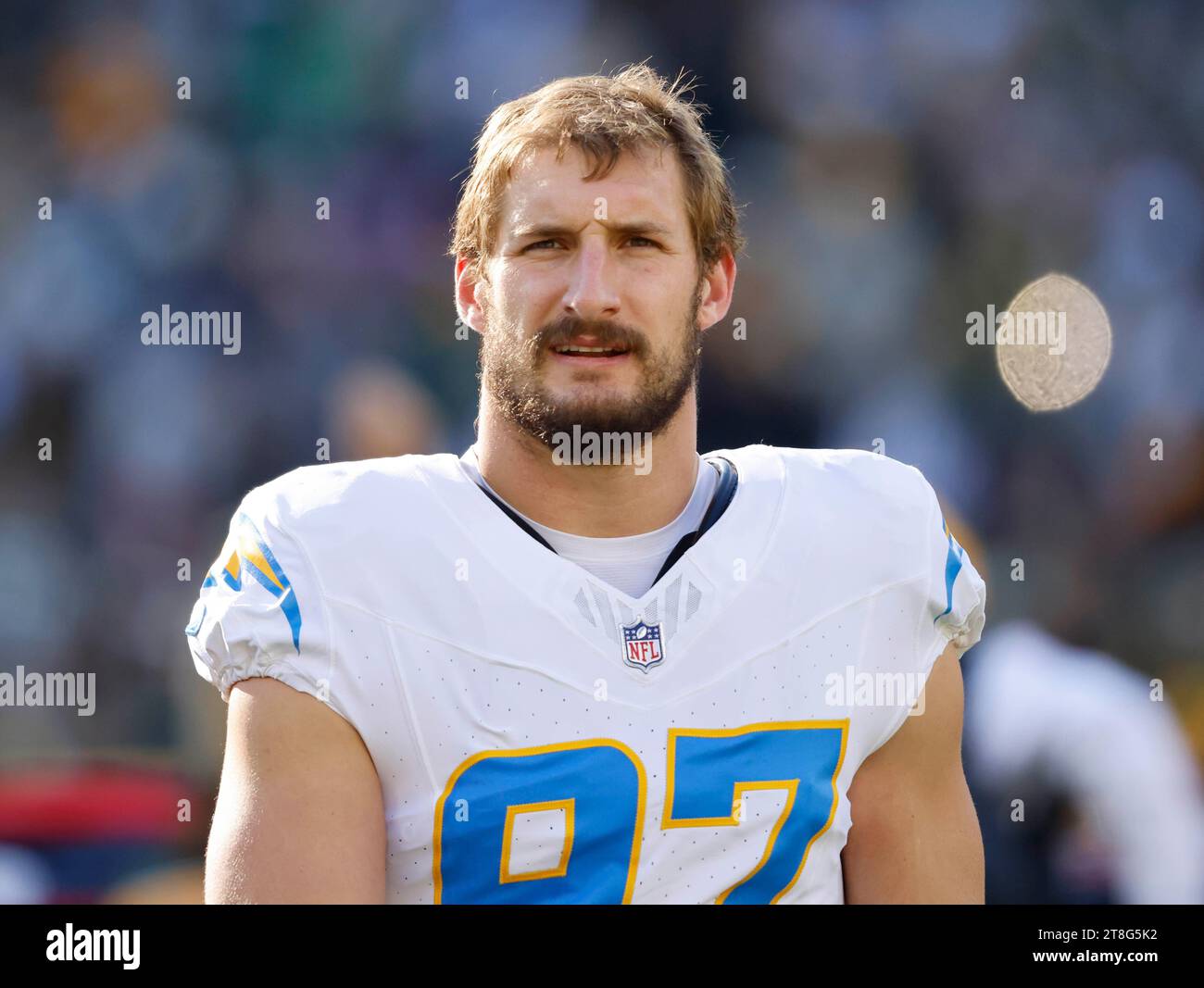 Los Angeles Chargers linebacker Joey Bosa (97) on the field before an ...