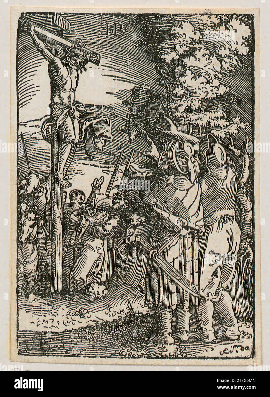 Hans Sebald Beham (1500 - 1550), Christ on the cross, sheet 7 of the series 'The Passion', print ...
