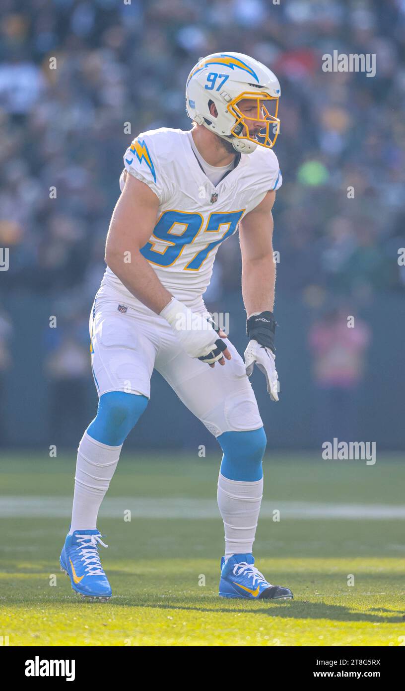 Los Angeles Chargers linebacker Joey Bosa (97) on defense during an NFL ...