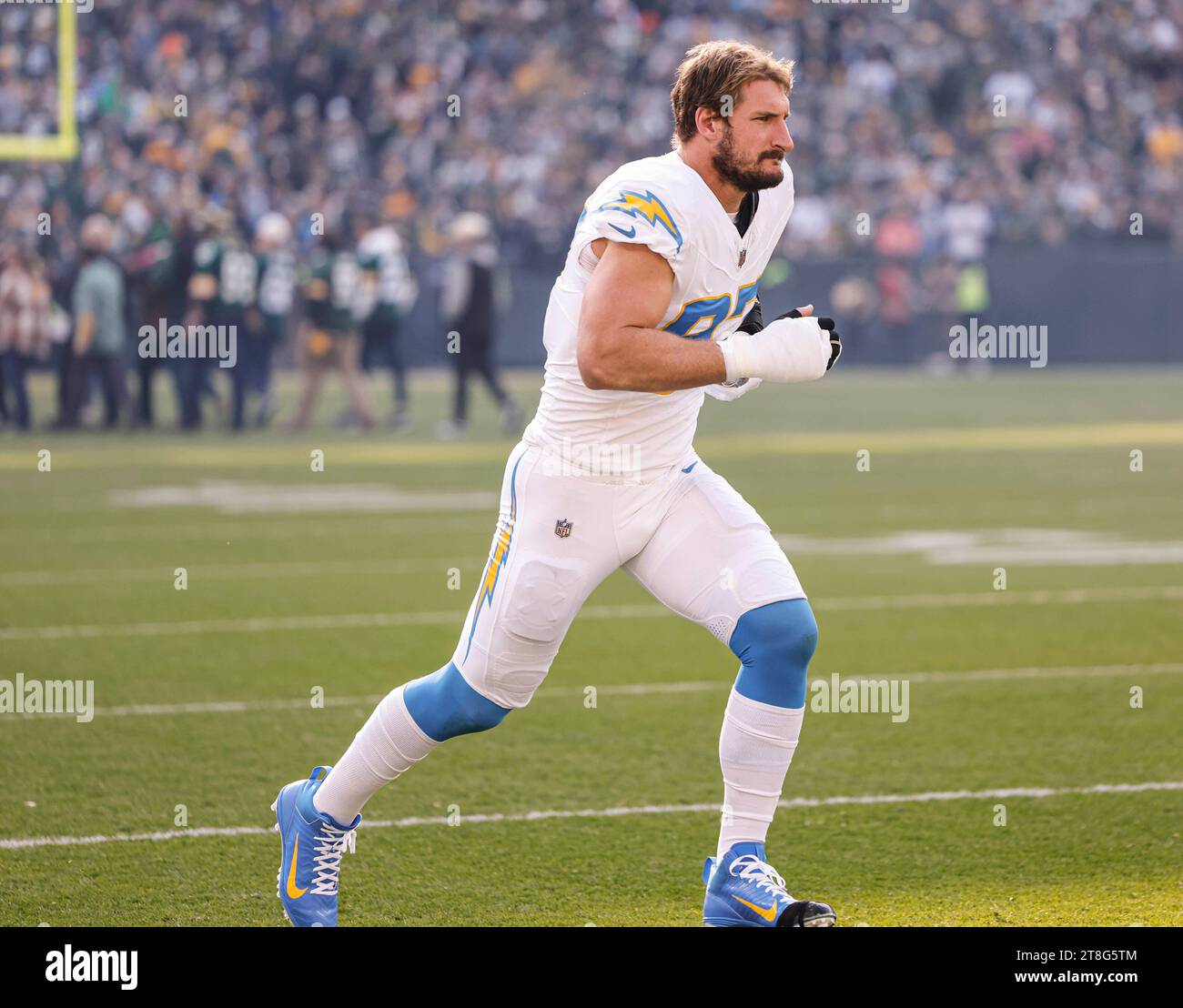 Los Angeles Chargers linebacker Joey Bosa (97) runs on the field before ...