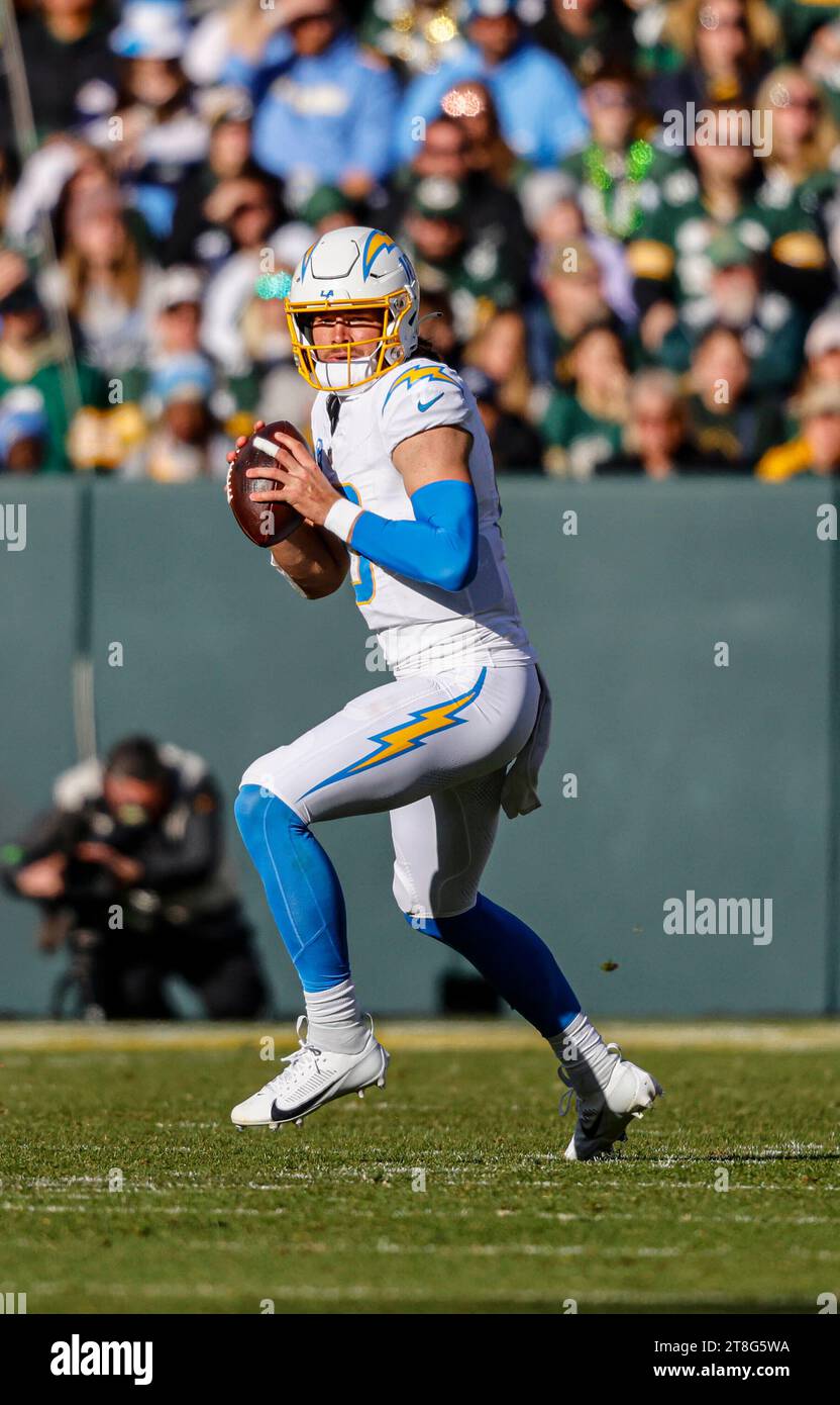 Los Angeles Chargers quarterback Justin Herbert (10) looks to run ...