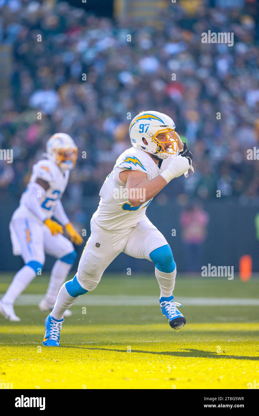 Los Angeles Chargers linebacker Joey Bosa (97) on defense during an NFL ...