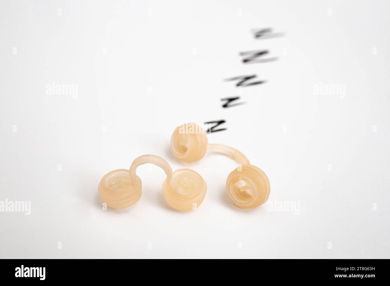 Silicone nose plugs, anti snoring device isolated on white Stock Photo ...