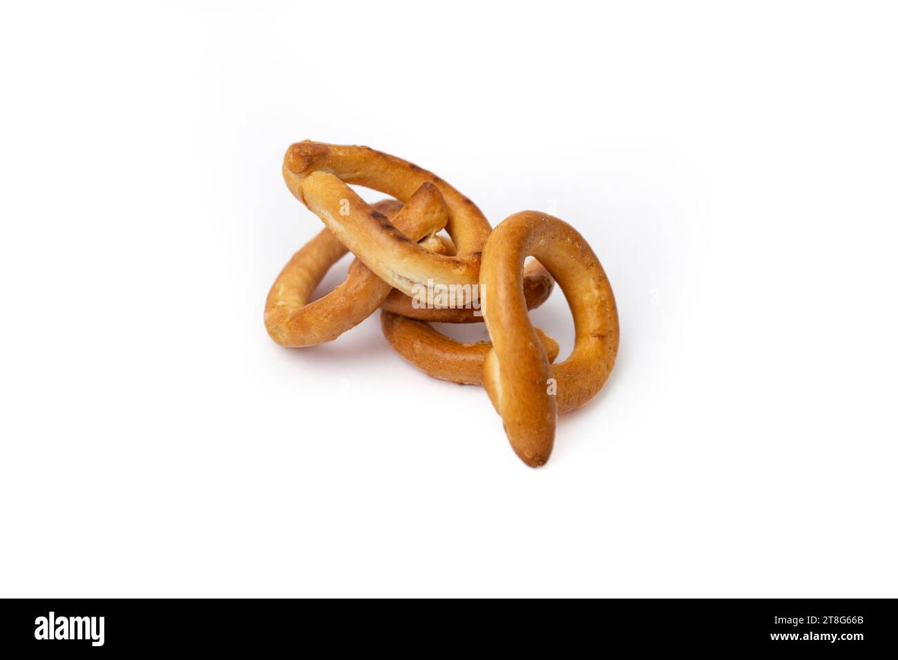 Ring shape dry pretzels stack, isolated on white Stock Photo - Alamy