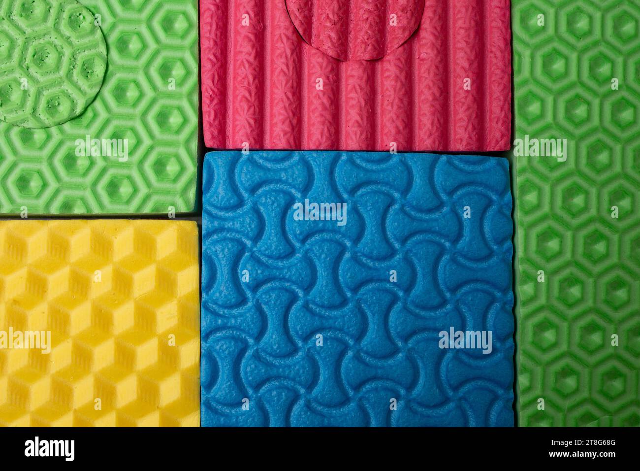 Different patterns and colors foam cubes toys, abstract backdrop Stock ...