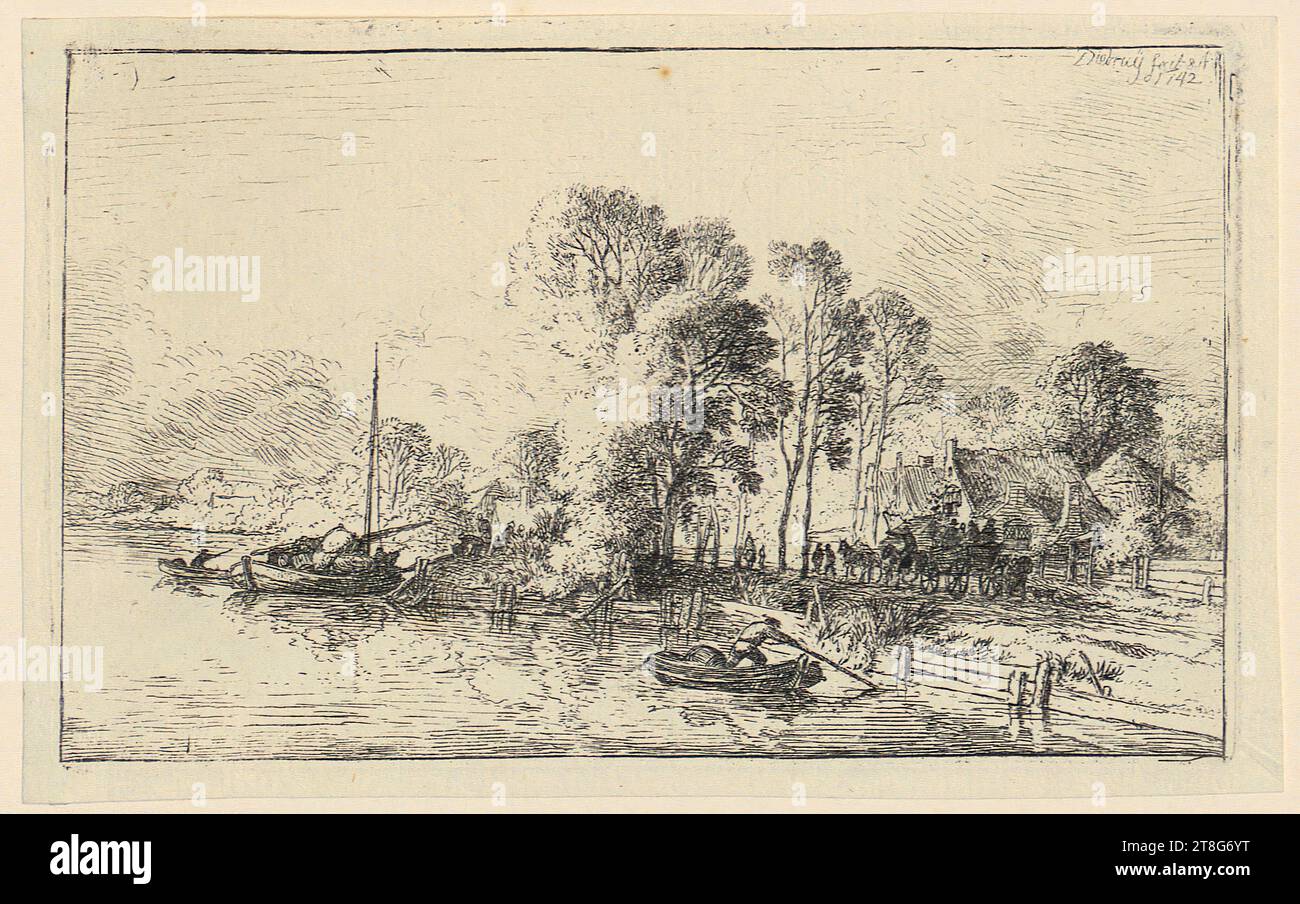 Christian Wilhelm Ernst Dietrich (1712 - 1774), A country road by the ...