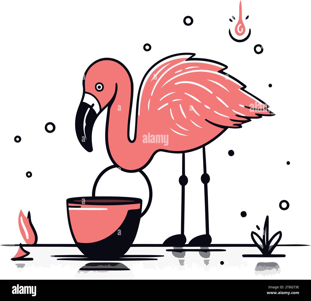 Animal drinking tea drawing Stock Vector Images - Alamy